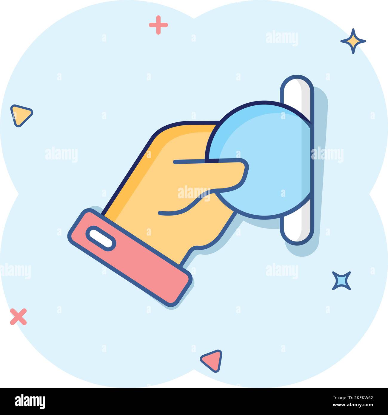 Remuneration icon in comic style. Money in hand cartoon vector ...