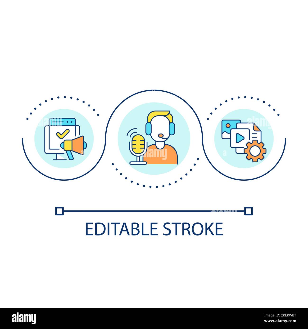 Create content for social media loop concept icon Stock Vector Image ...