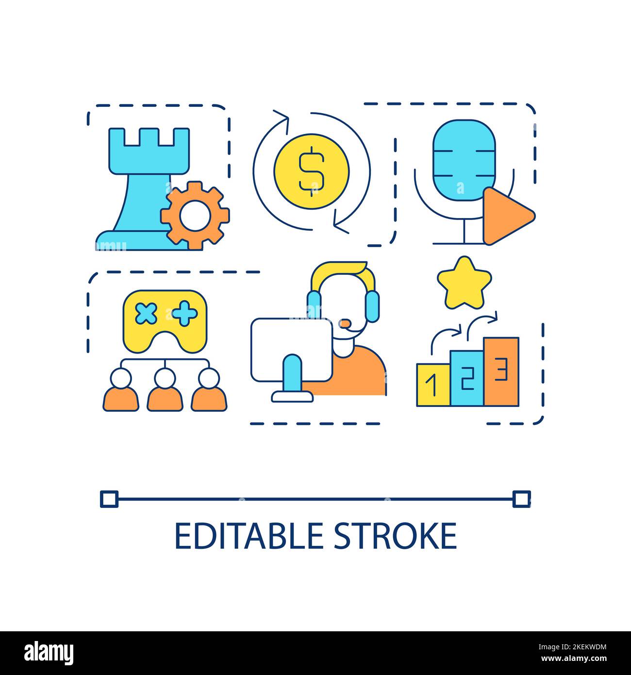 Become game streamer loop concept icon Stock Vector Image & Art - Alamy