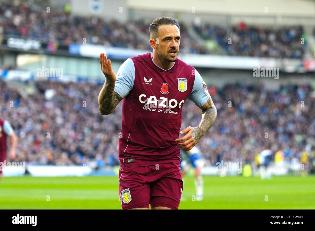 Aston Villa's Danny Ings celebrates scoring their side's second goal of ...