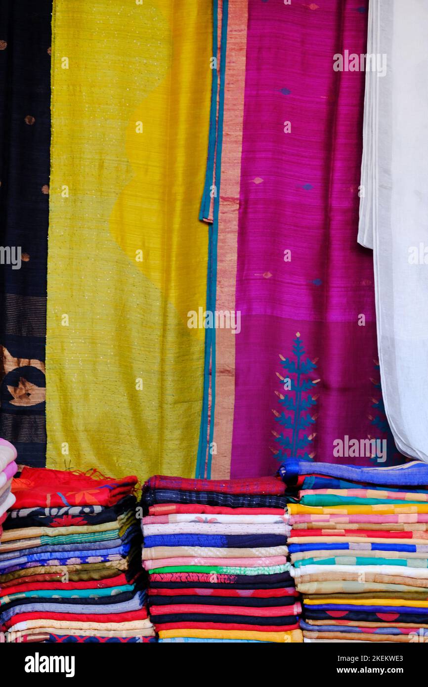 Handmade Indian silk sari / saree with golden details, woman wear on ...