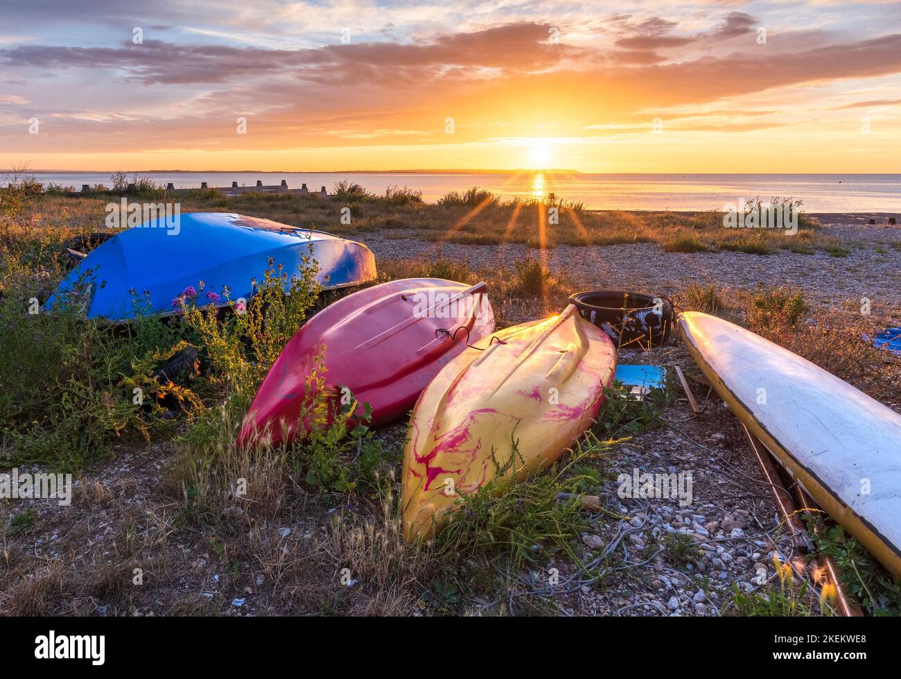 Sunset on the North Kent Coast at Whitstable Stock Photo - Alamy