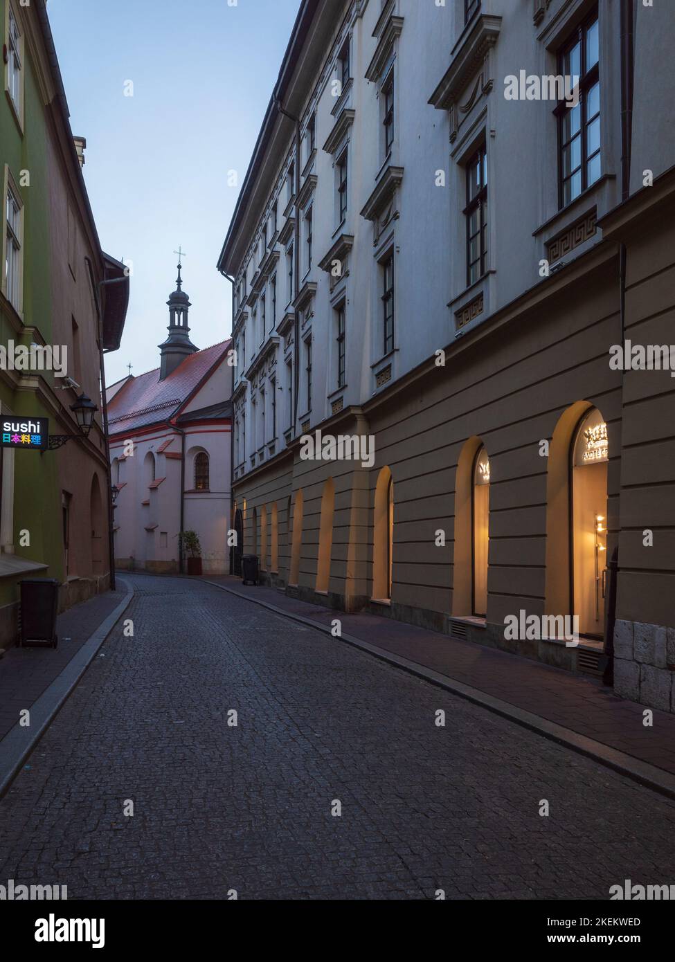 Quiet pre-dawn streets in Krakow Old Town, Poland Stock Photo - Alamy