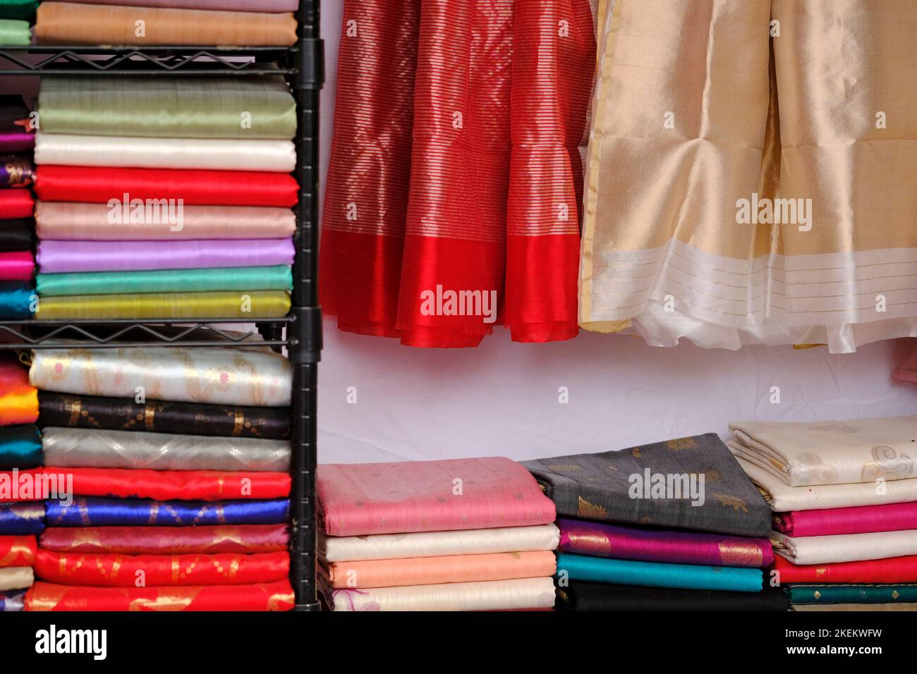 Handmade Indian silk sari / saree with golden details, woman wear on ...