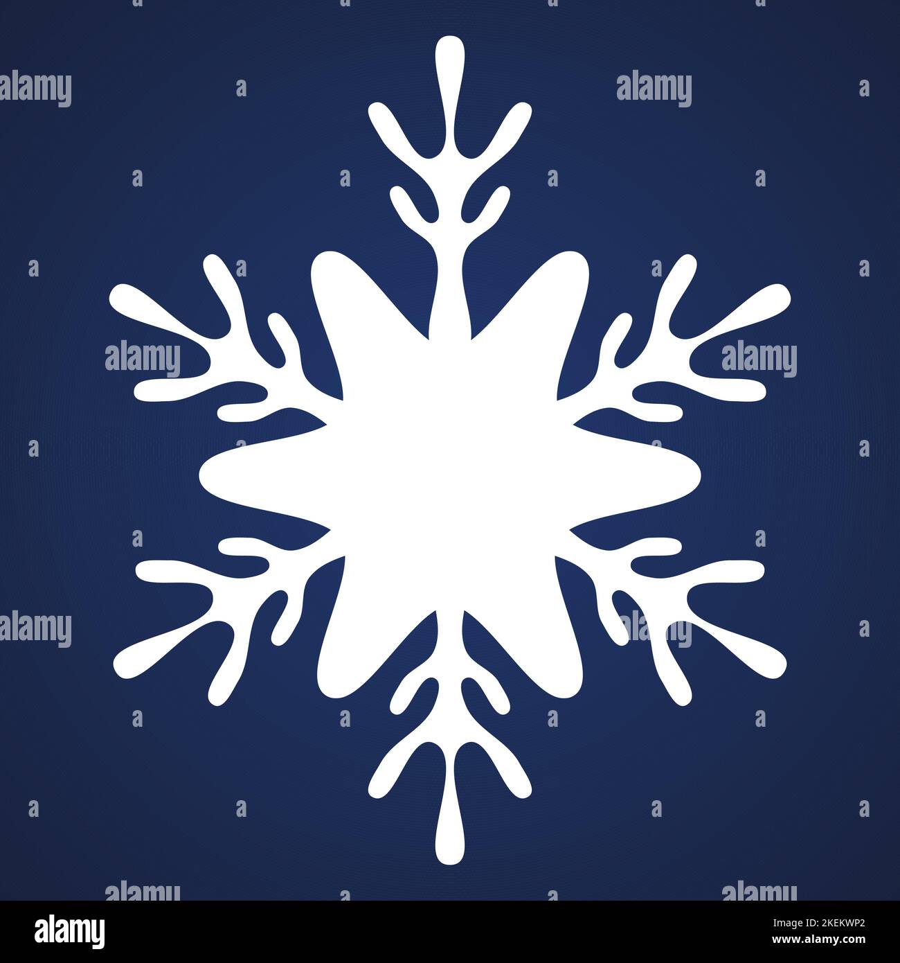 Snowflake. Festive ornament. Vector illustration. Isolated blue ...