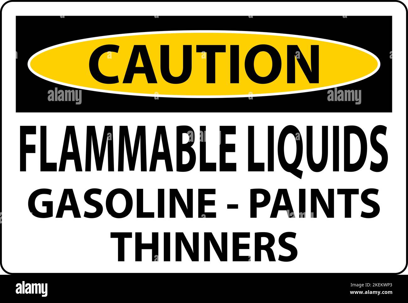Caution Sign Flammable Liquids, Gasoline, Paints, Thinners Stock Vector ...