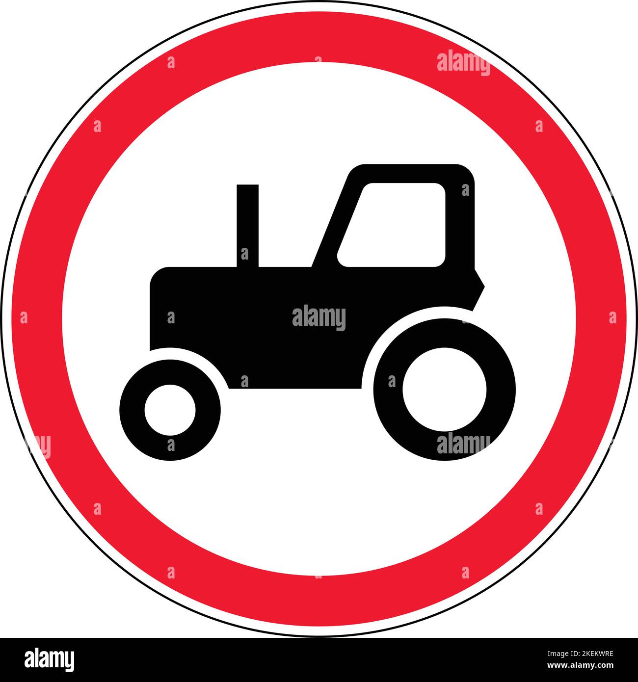 Illustration of Road Prohibitory Sign No Tractors. Illustration on ...