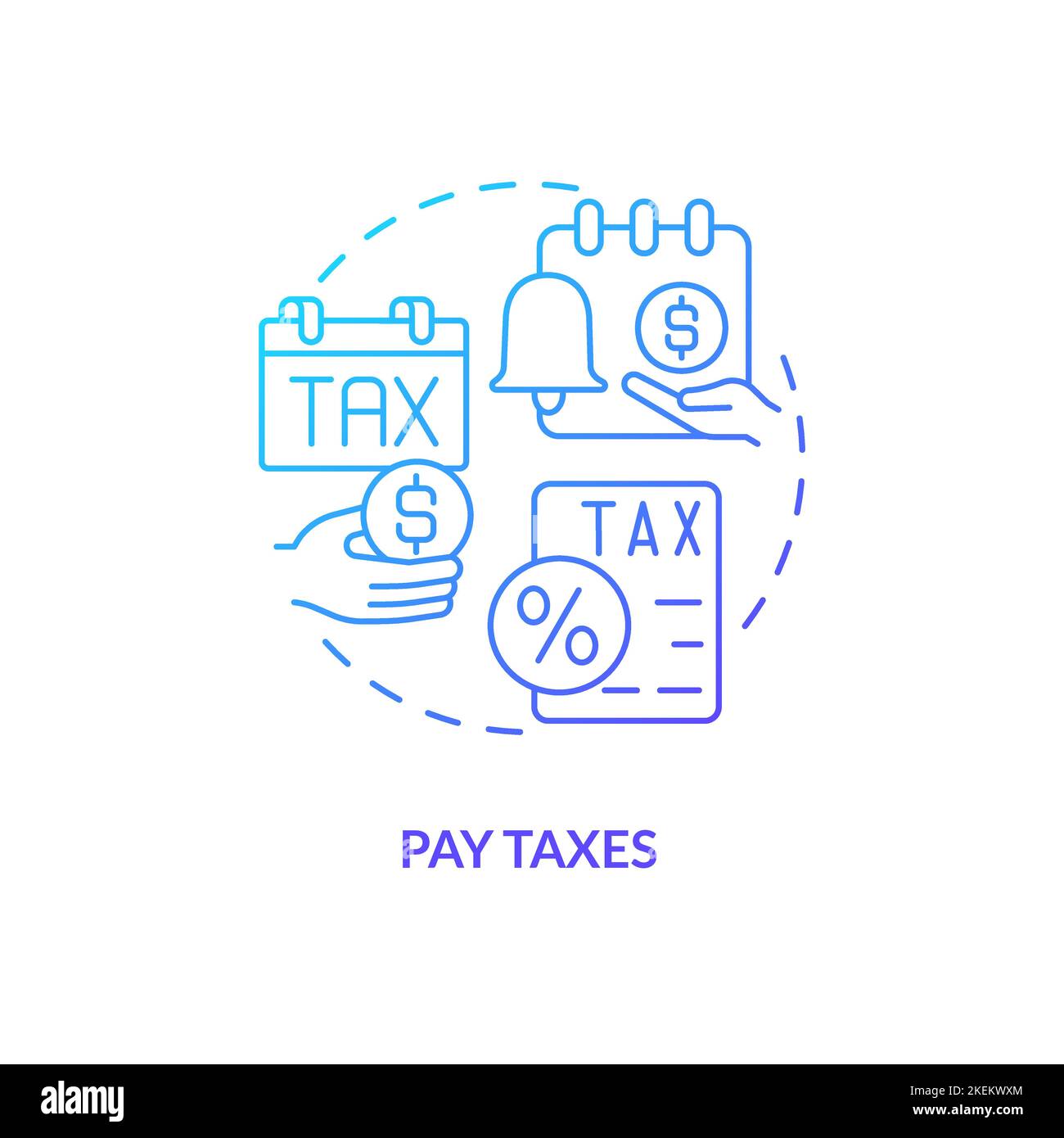 Pay taxes blue gradient concept icon Stock Vector Image & Art - Alamy