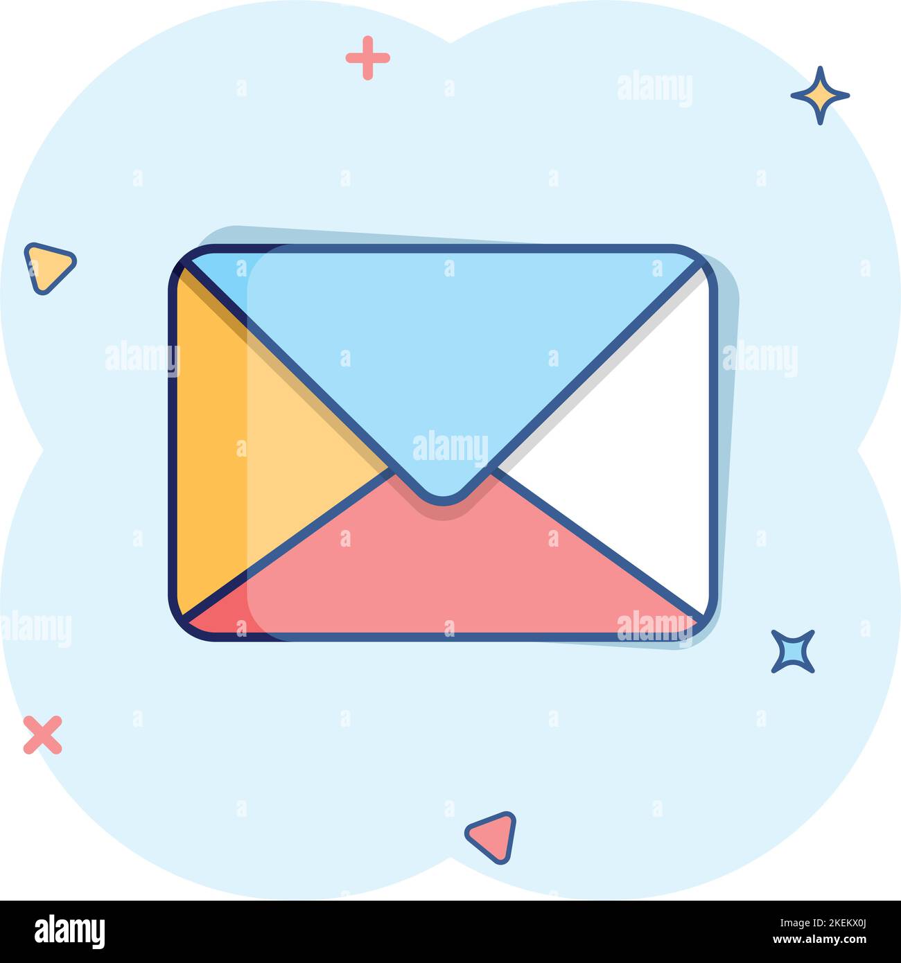 Email message icon in comic style. Mail document cartoon vector ...
