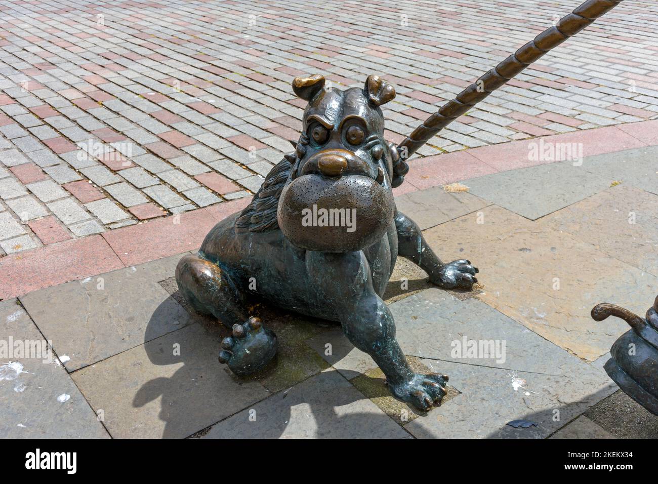 Statue of Desperate Dan's dog Dawg, a character in the children's comic ...