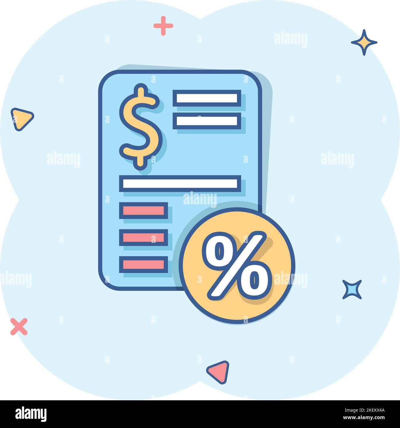 Tax payment icon in comic style. Budget invoice cartoon vector ...