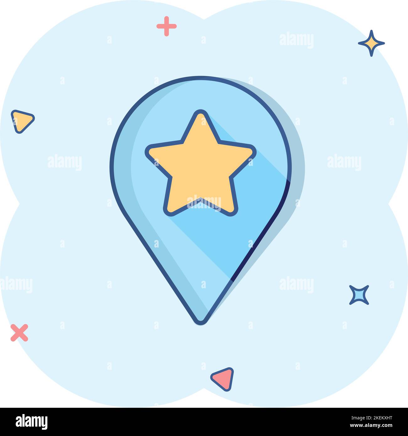 Map Pin Icon In Comic Style Gps Navigation Cartoon Vector Illustration