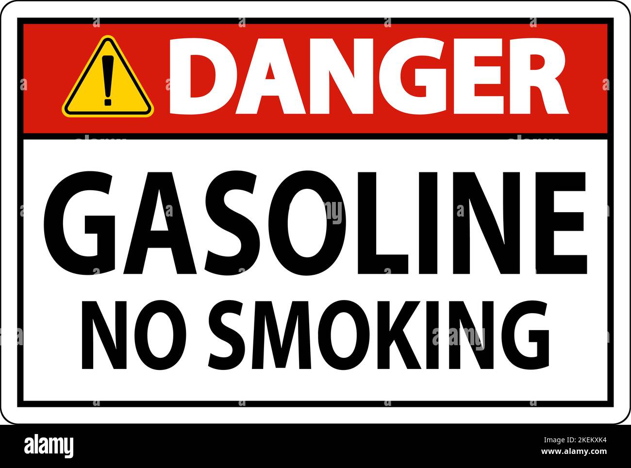 Danger Sign Gasoline, No Smoking On White Background Stock Vector Image ...