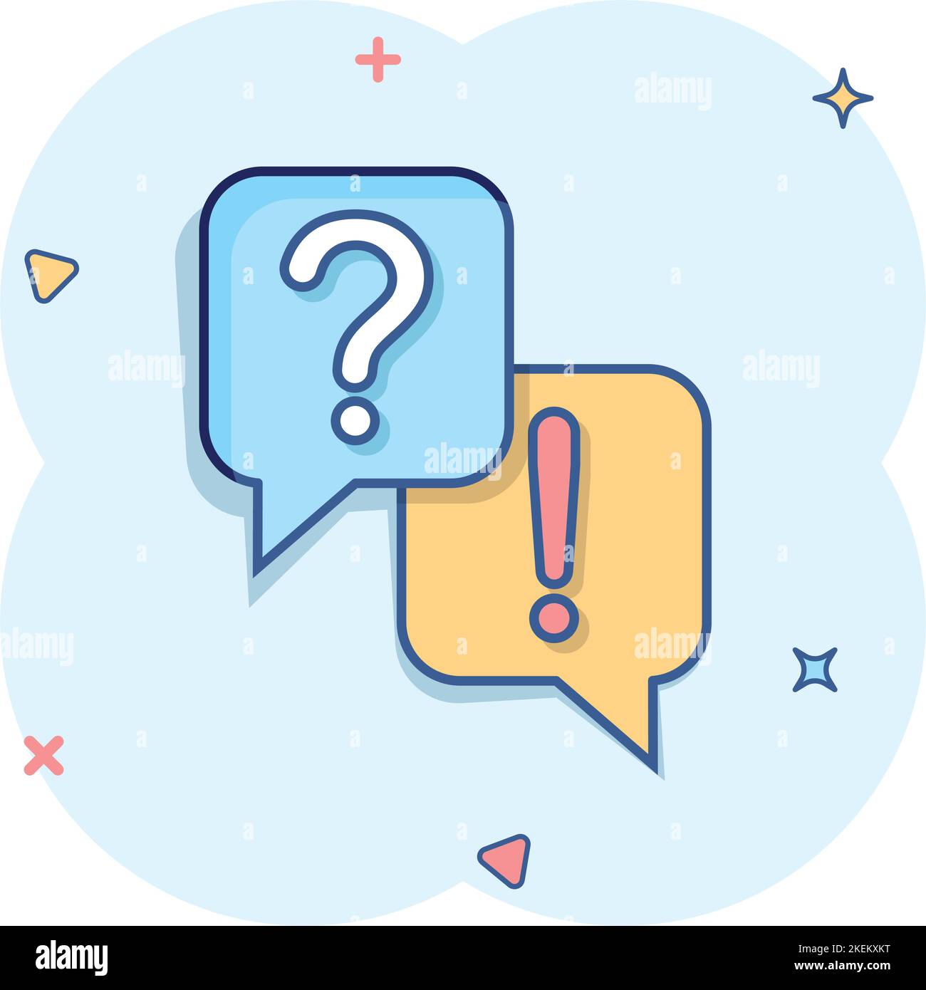 Question and answer icon in comic style. Dialog speech bubble cartoon ...