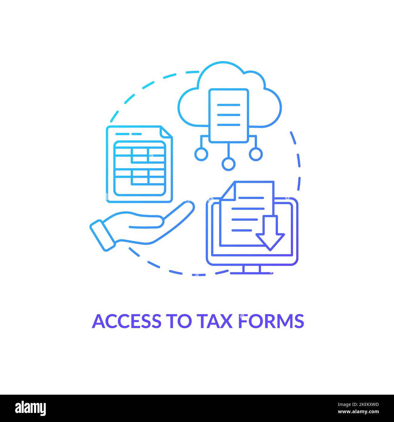 Access to tax forms blue gradient concept icon Stock Vector Image & Art ...