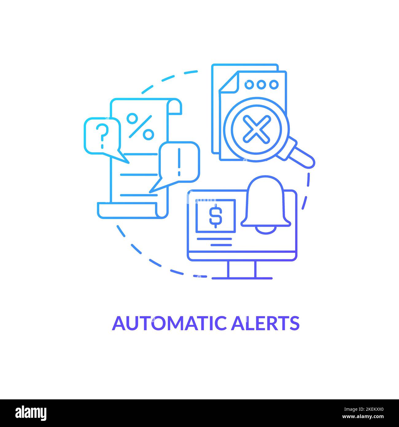 Automatic alerts blue gradient concept icon Stock Vector Image & Art ...