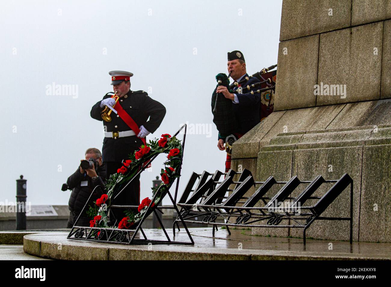 Dundee, Tayside, Scotland, UK. 13th Nov, 2022. Remembrance Day: Lord Provost Bill Campbell and ...
