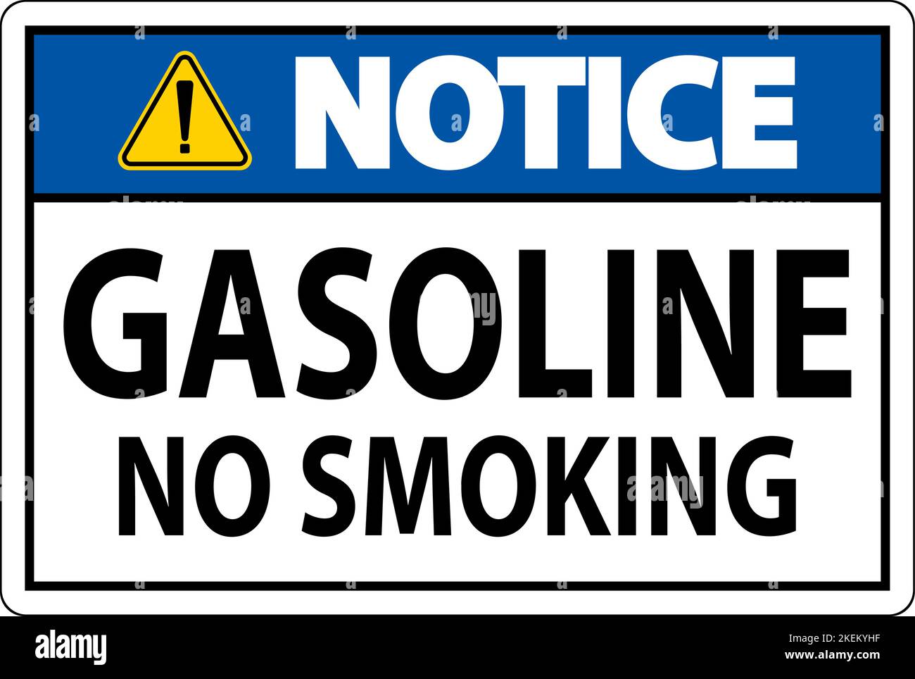 Notice Sign Gasoline, No Smoking On White Background Stock Vector Image ...