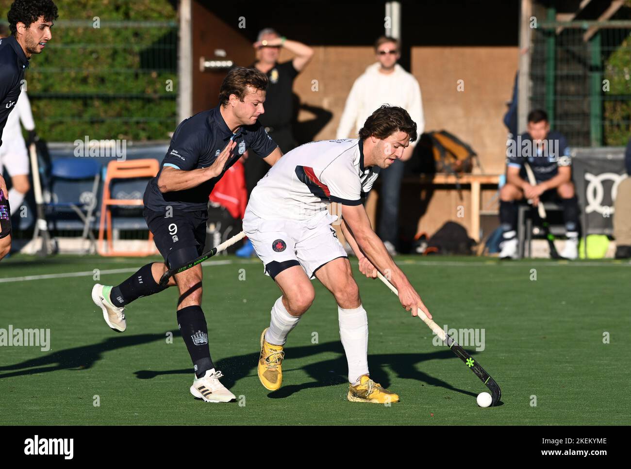 Oree's Maxime Plennevaux and Dragons' Henri Raes fight for the ball ...