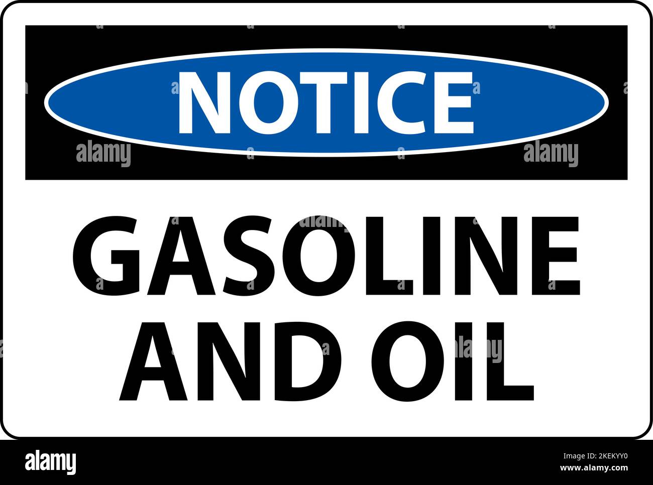 Notice Sign Gasoline And Oil On White Background Stock Vector Image ...