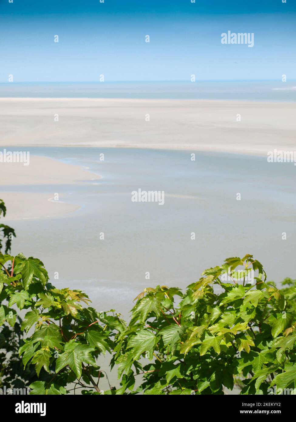 Sandy beach, view from a walk around Mont Saint Michel Stock Photo - Alamy