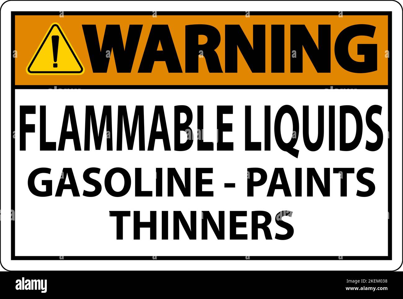Warning Sign Flammable Liquids, Gasoline, Paints, Thinners Stock Vector ...