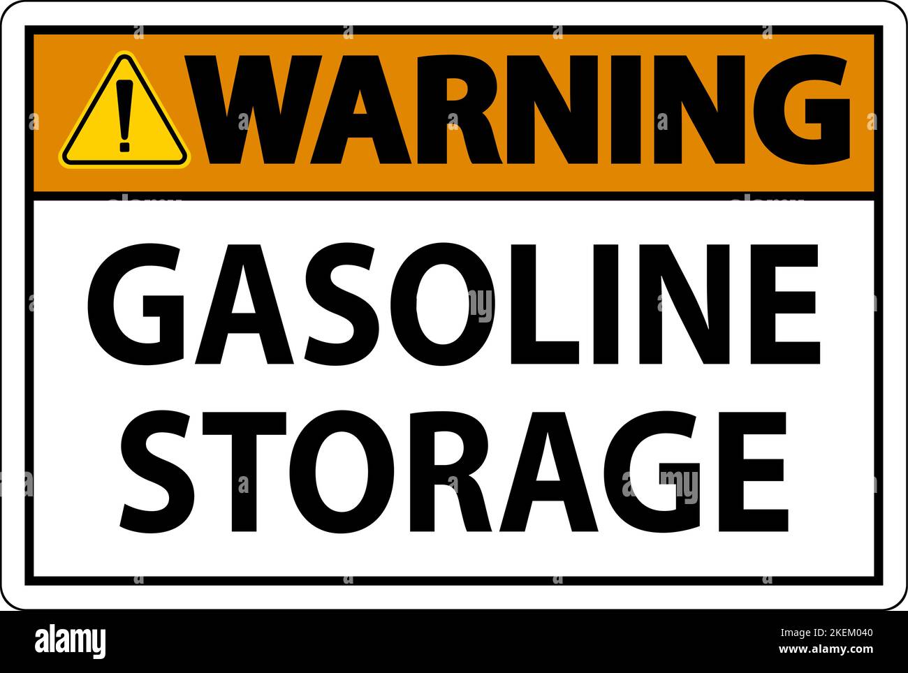 Warning Sign Gasoline Storage On White Background Stock Vector Image ...