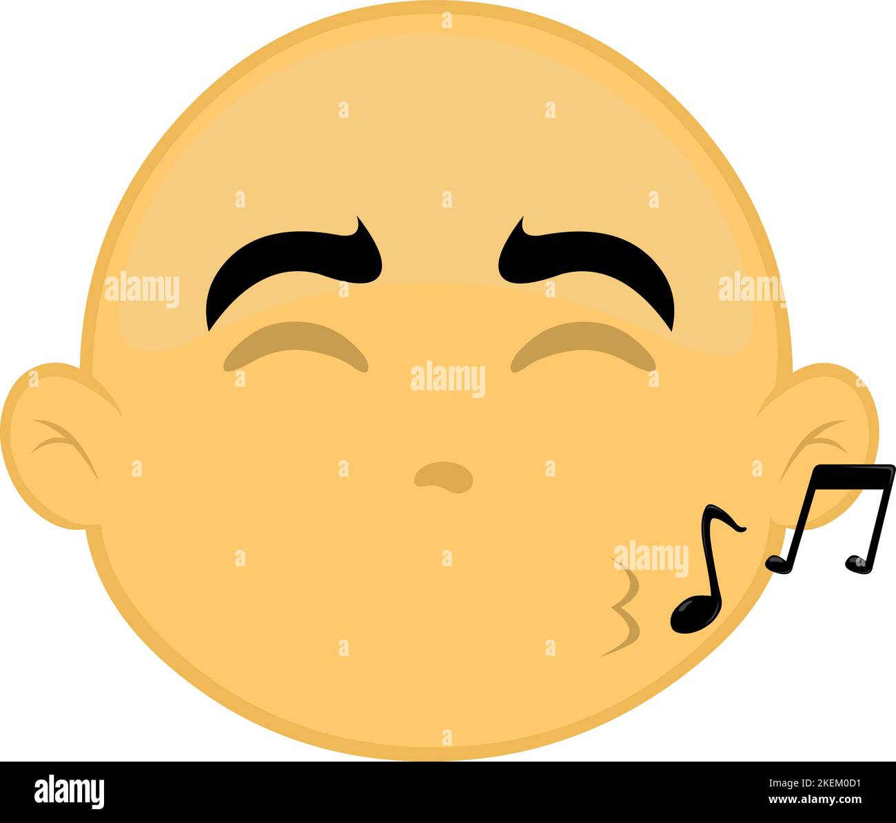 Vector illustration of emoticon of the face of a cartoon yellow ...