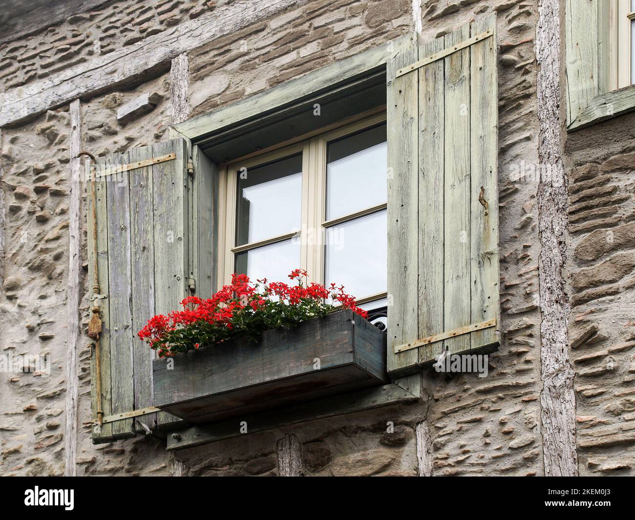 Old stylish window in the medieval town of Carcassonne in France Stock ...