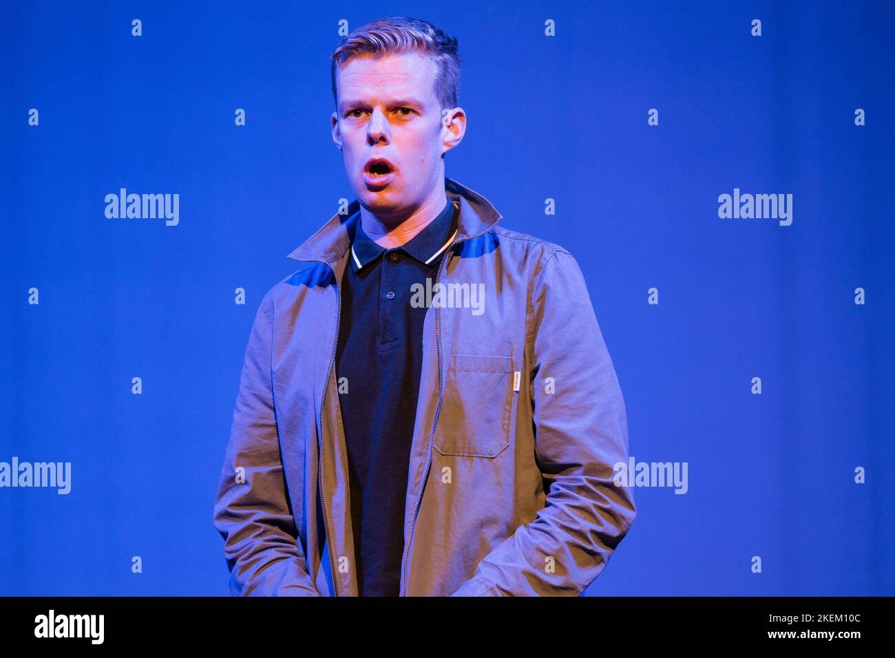 Matthew Aubrey performing at the Michael Sheen Theatre, Ysgol Bae ...