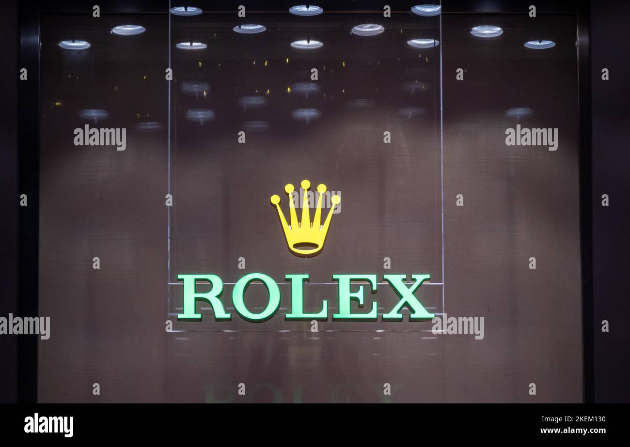 Rolex dealer's window Stock Photo - Alamy