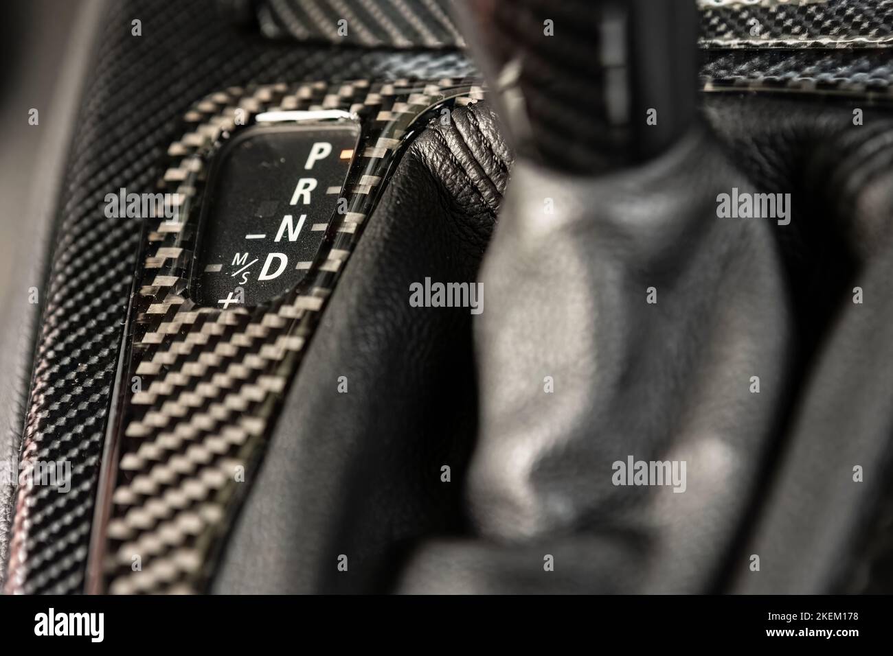 Car Automatic shift lever detail Stock Photo - Alamy