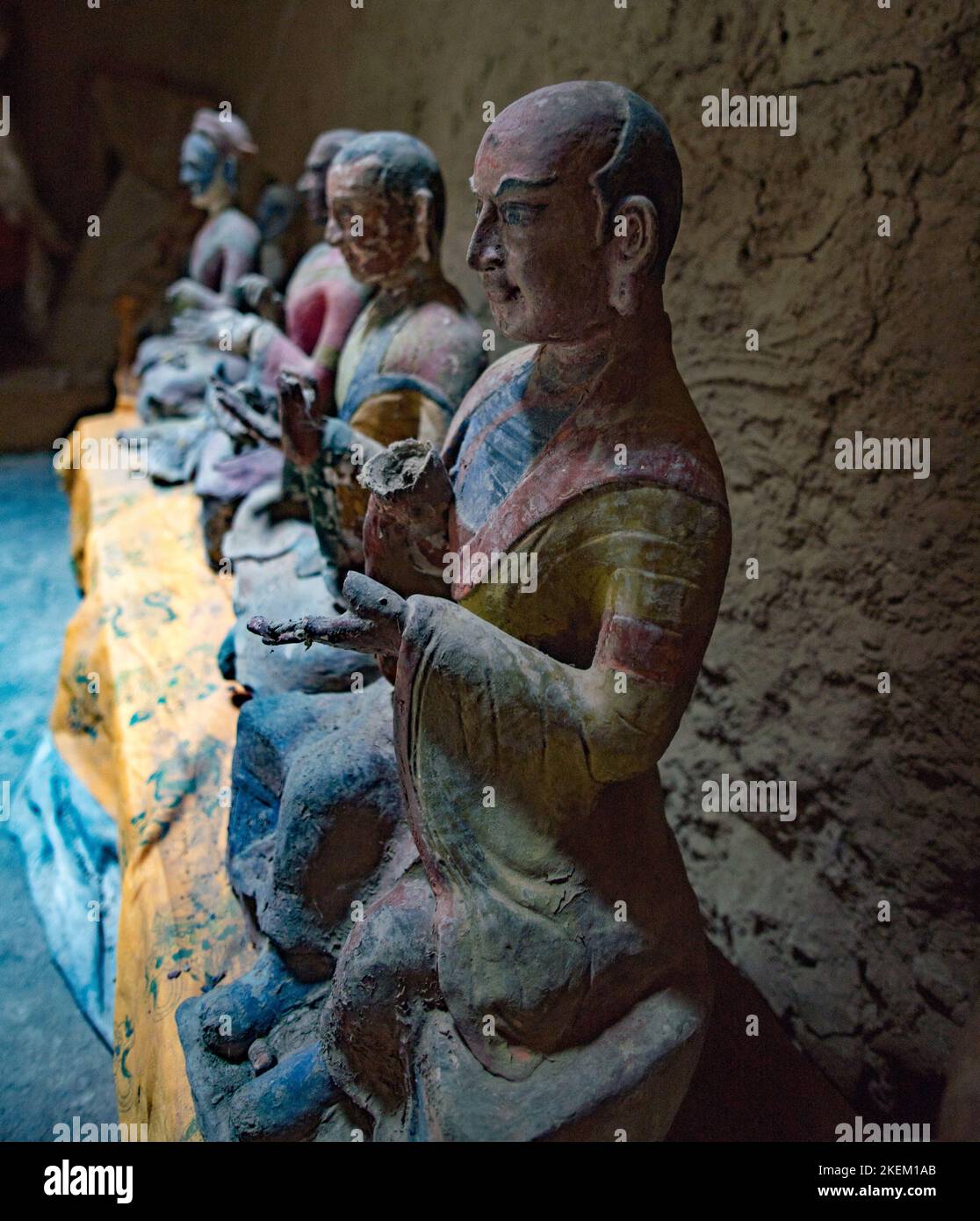 Painted statues at Tumkot monastery, Humla, Nepal Stock Photo - Alamy