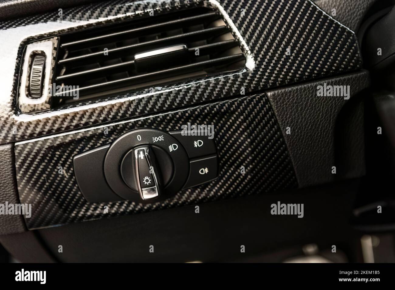 Car dashboard lighting control detail Stock Photo - Alamy