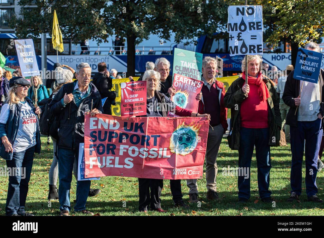 Protesters at the Climate Justice Coalition march in London Stock Photo ...