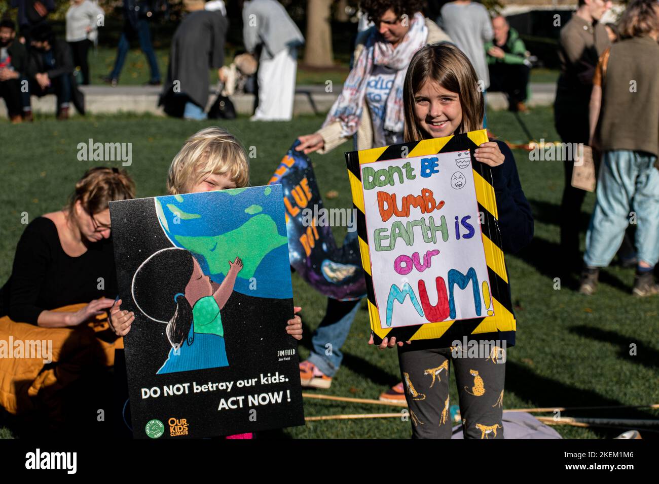 Protesters at the Climate Justice Coalition march in London Stock Photo ...