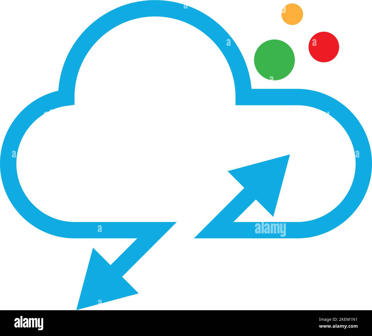 A digital illustration of a blue cloud technology company logo design ...