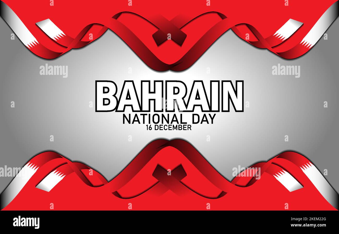 vector illustration of greeting card for Bahrain national day ...