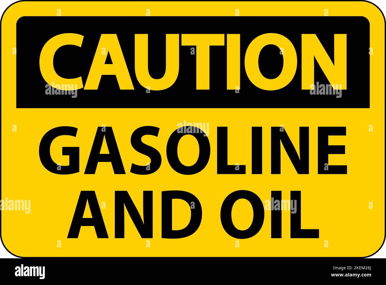 Caution Sign Gasoline And Oil On White Background Stock Vector Image ...