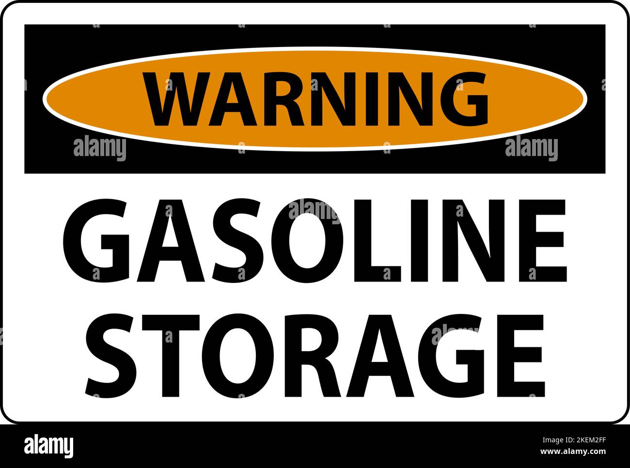 Warning Sign Gasoline Storage On White Background Stock Vector Image ...