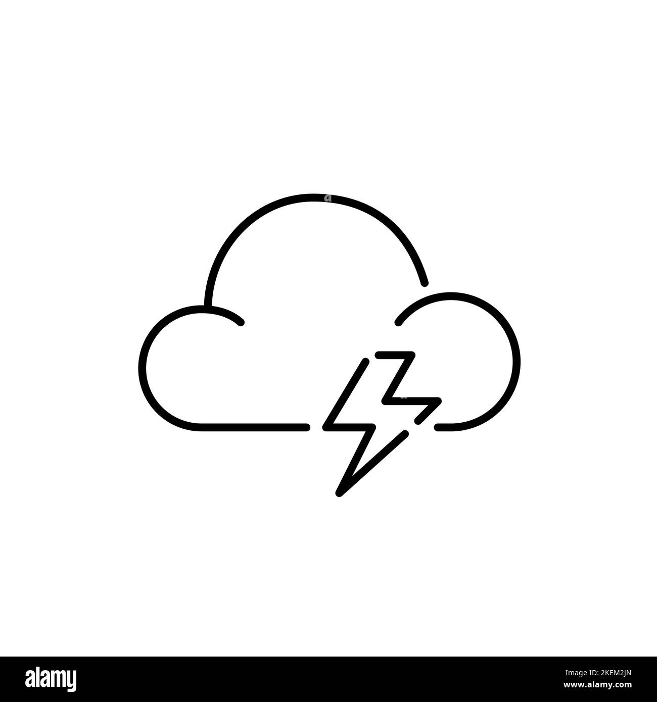 Cloud with lightning. Thunderstorm weather forecast icon. Pixel perfect ...