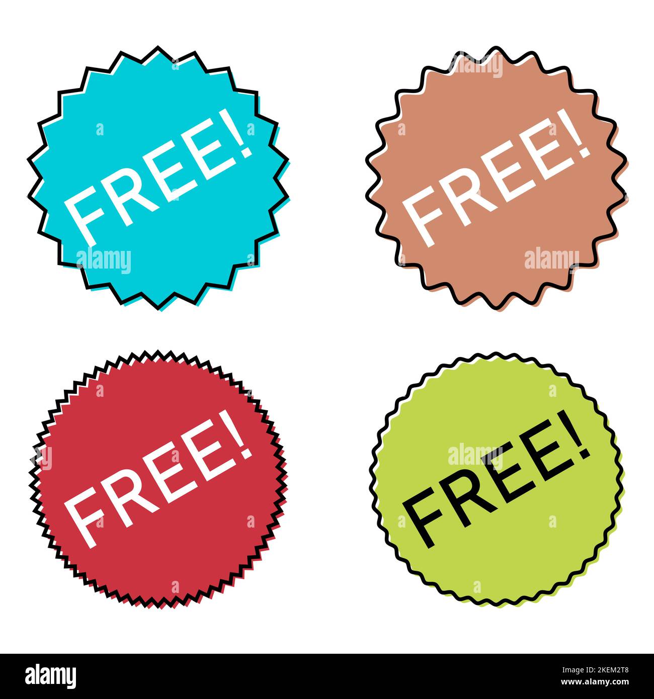 Set of Free web button sign, promotion design label icon, gratis ...