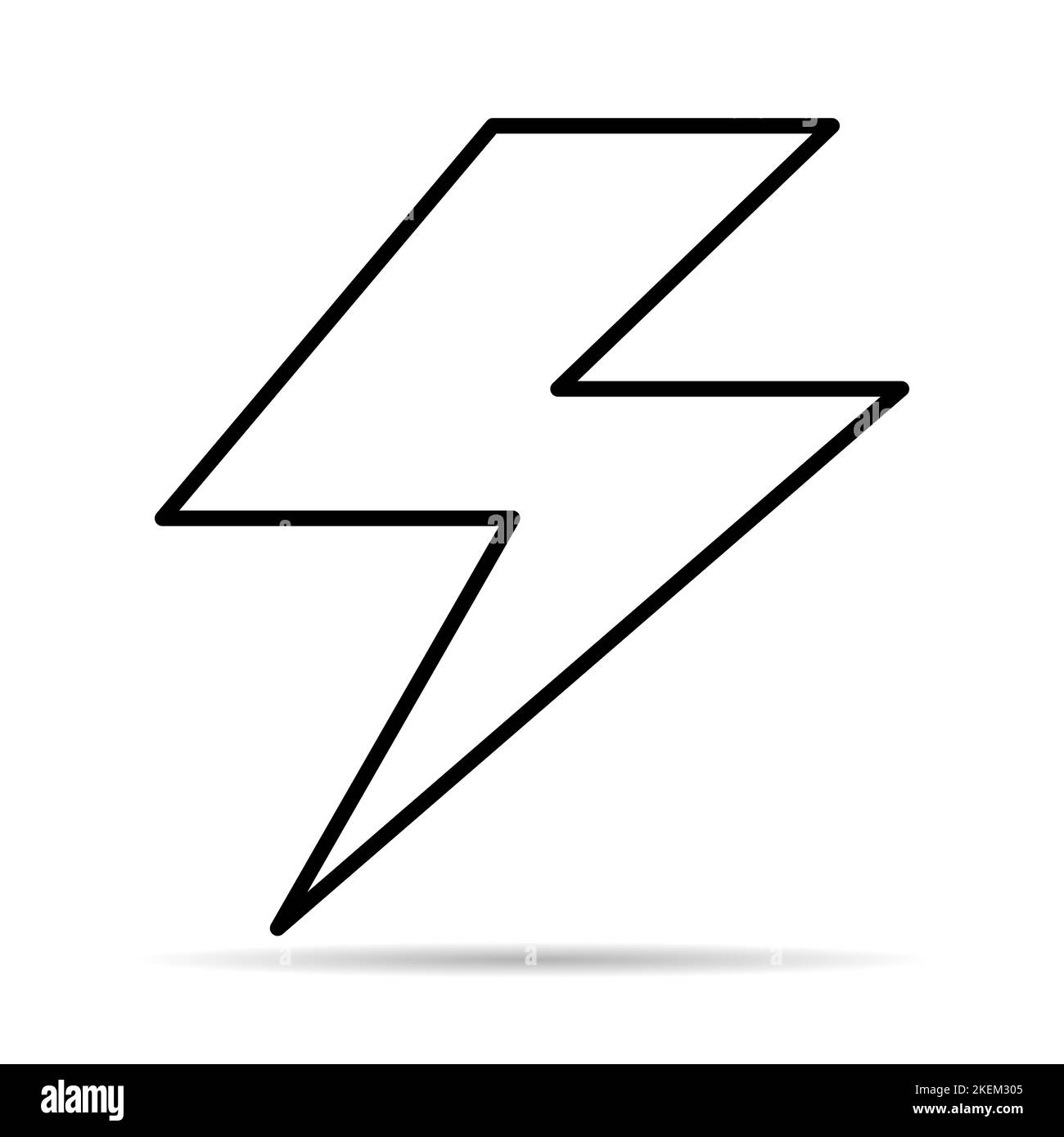 Light flash icon shadow, electric charge power symbol, graphic flat design vector illustration ...