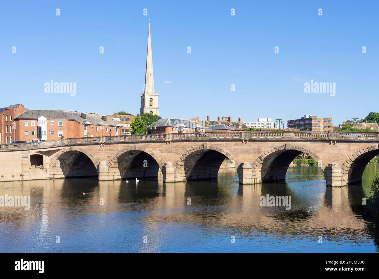 Worcester bridge and St Andrews Spire in St Andrews Garden of ...