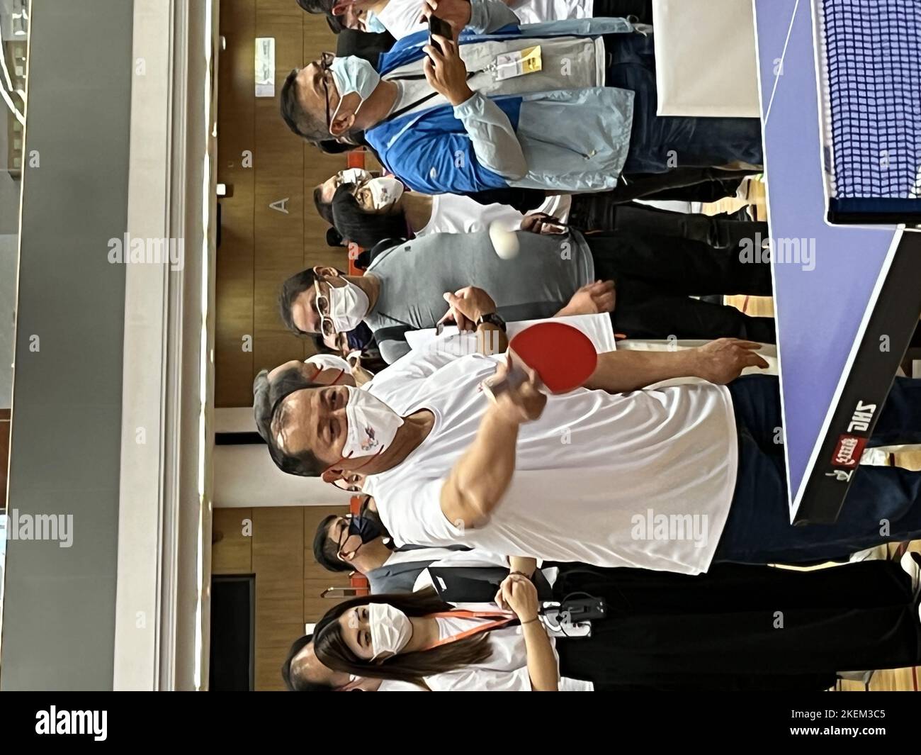 Cheung Wai-leung, a Paralympic wheelchair fencing gold medalist, plays ...