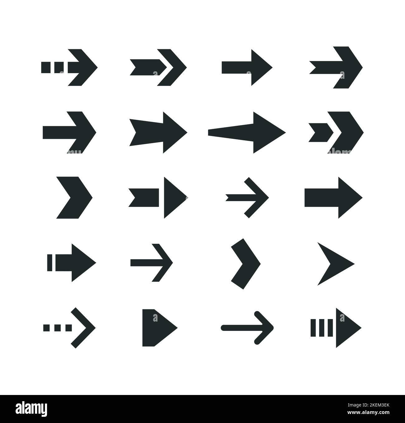 Arrow icons isolated. Set different arrows or web designs. Vector ...