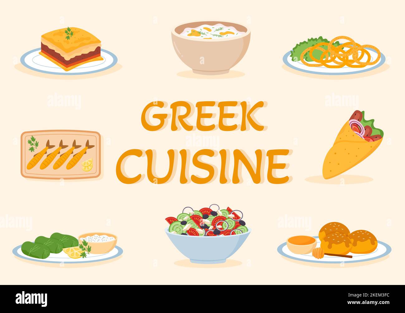 Greek Cuisine Restaurant Set Menu Delicious Dishes Traditional or ...
