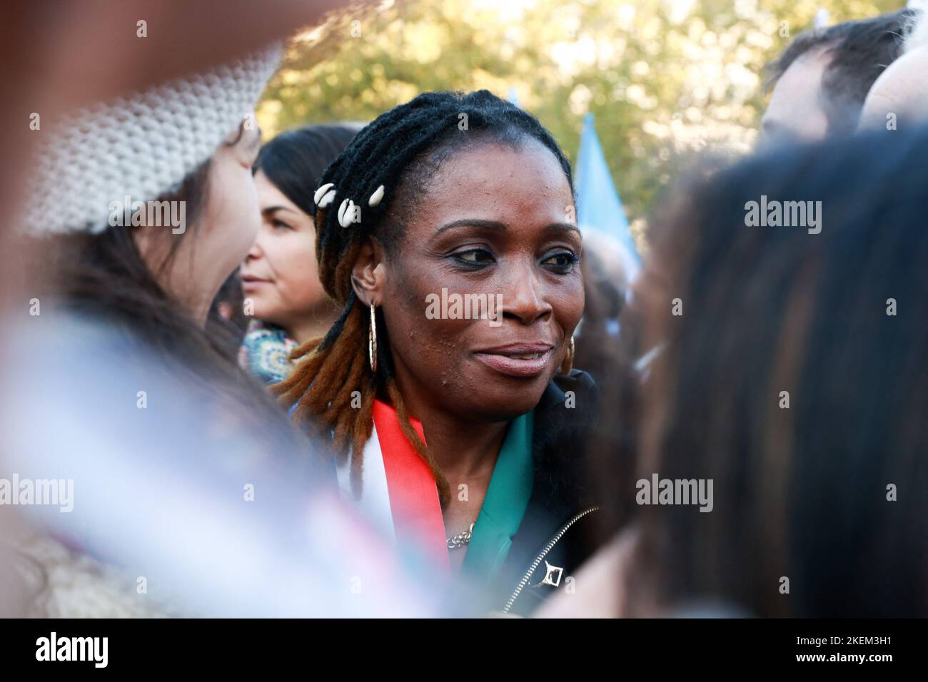 Carlos Martens Bilongo, rebellious French deputy. Demonstration against ...