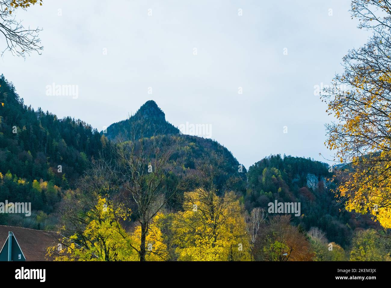 Austrian alps, Green meadows, alpine cottages and mountains Stock Photo ...