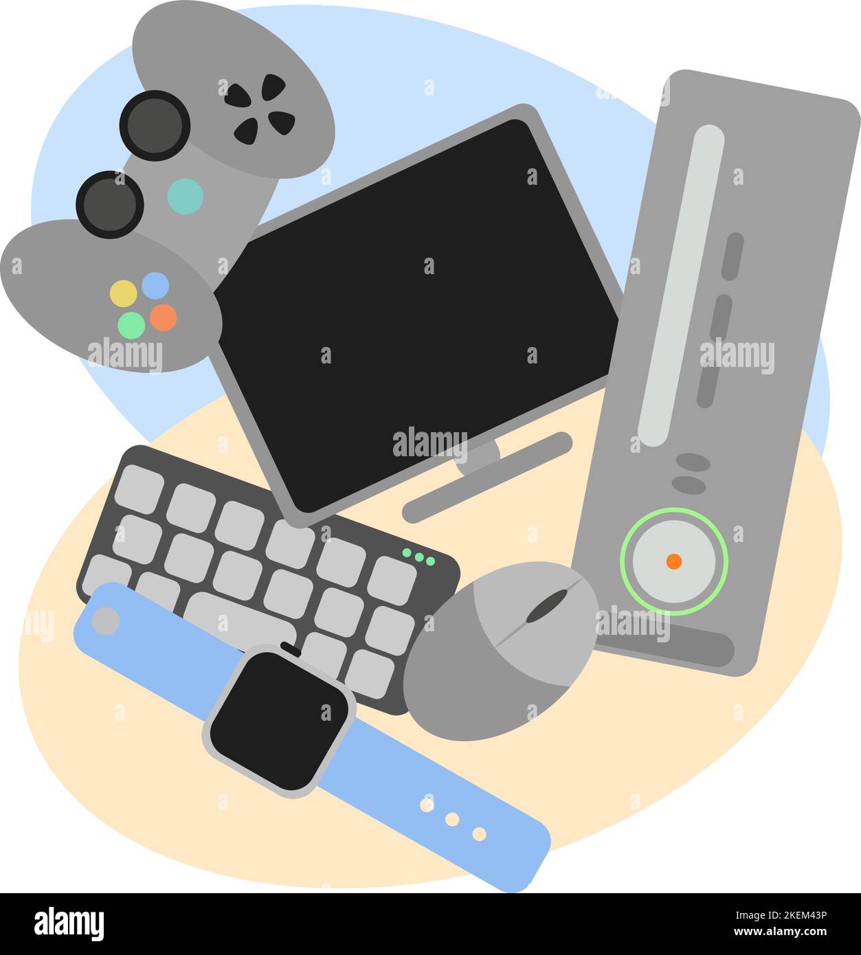 Game equipment, joystick and console and mouse Stock Vector Image & Art ...